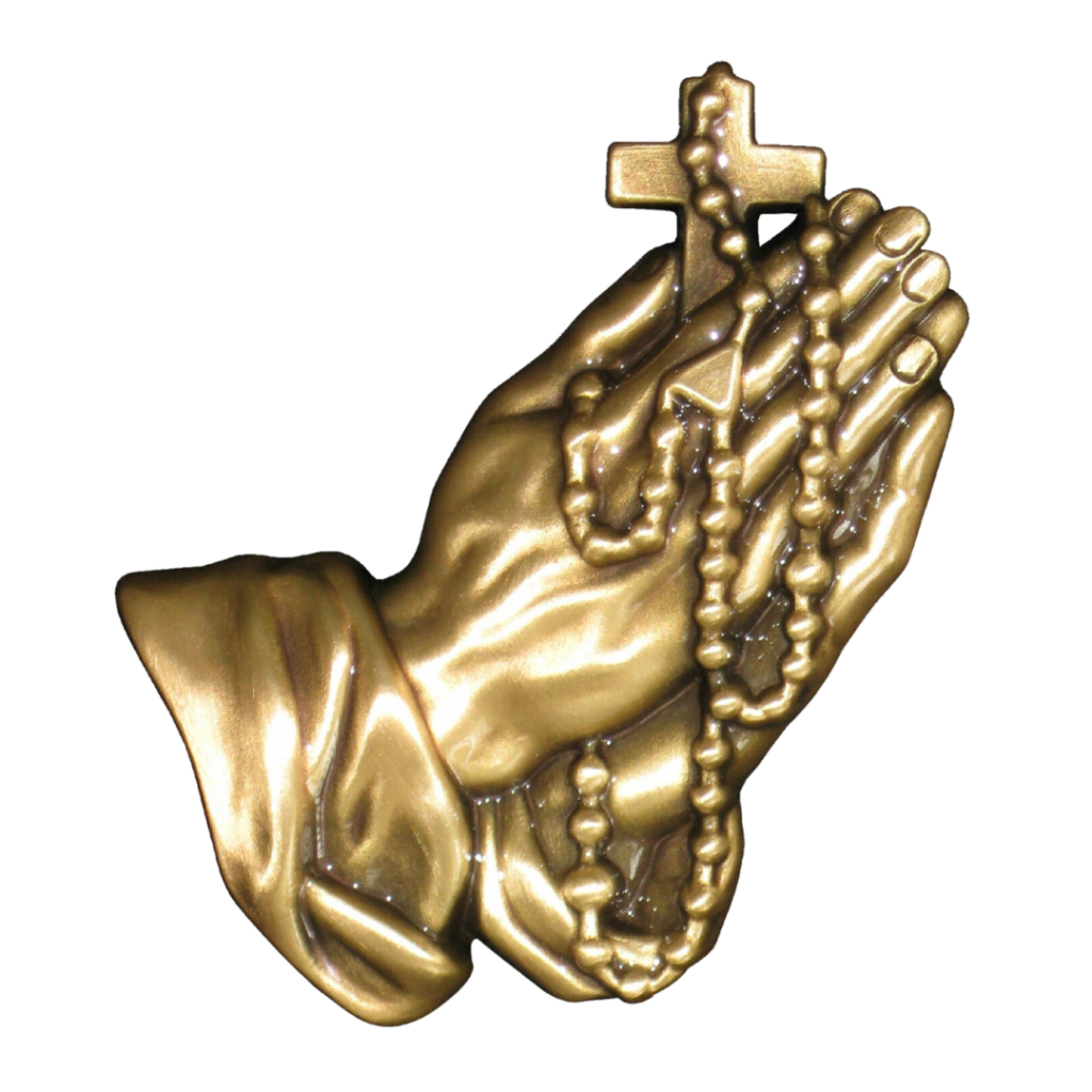 Emblem - Praying Hands with Rosary (Left) - Holy Sepulchre Cemetery